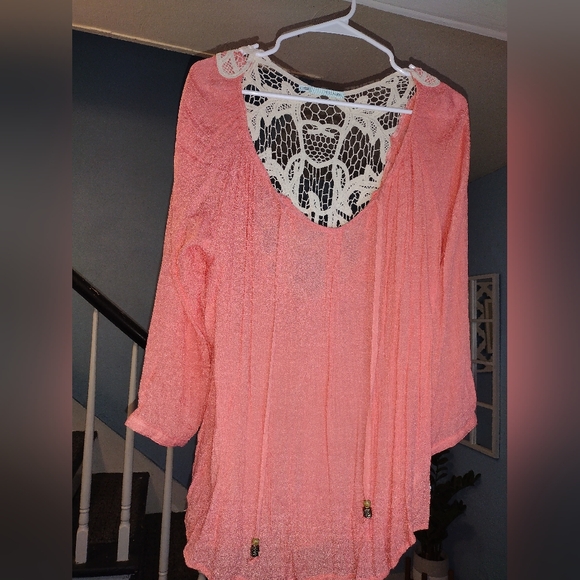 Maurices | Tops | Womens Pink Laceback Bohemian Style Top | Poshmark